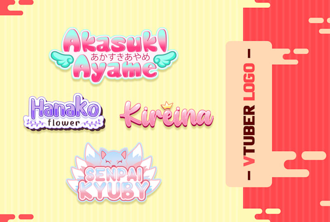 Create custom cute vtuber logo design for your virtual anime streamer ...