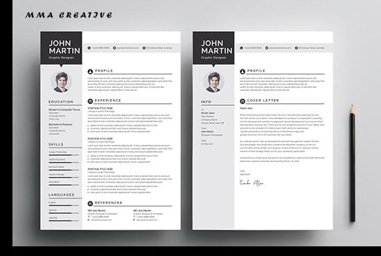 Design a minimal and eye catching cv for you by Mma_creative | Fiverr
