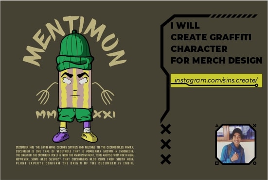 Create graffiti character illustration for merch design by Sinscreate ...