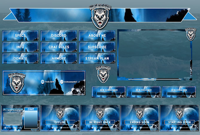 Design animated mascot logo and mixer overlay, facecam, panel, screen ...