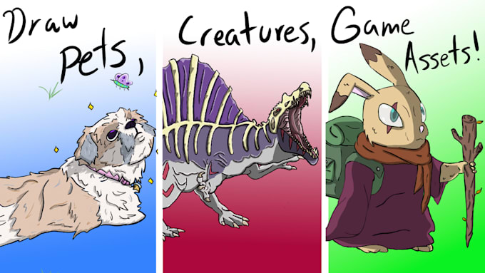 Draw your pets creatures or game assets in cartoony style by Gibble_art ...