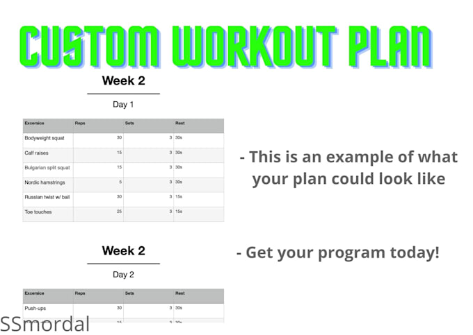Create a custom workout plan for you by Workout_plans | Fiverr