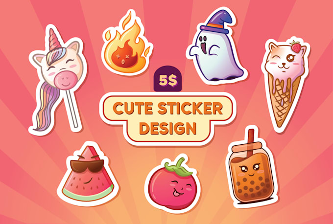 Create cute custom sticker design for you by Awkwkarin | Fiverr