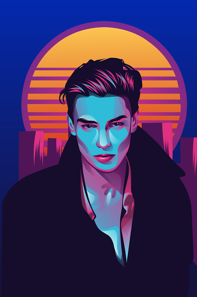 Draw retro, synthwave vector illustrations from your photo by Nyx415 ...