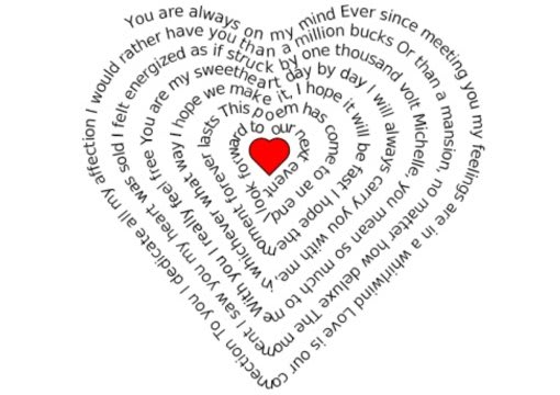 Create an amazing heart shape text in any language by Michleebox | Fiverr