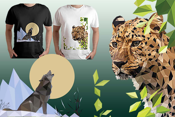 Design t shirts with polygon art in unique style by Dkbandara | Fiverr