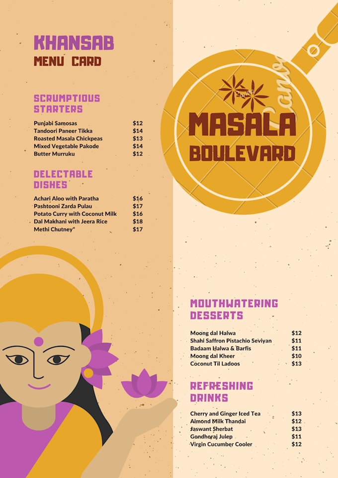 Make nice menu card for restaurant by Khansab343 | Fiverr