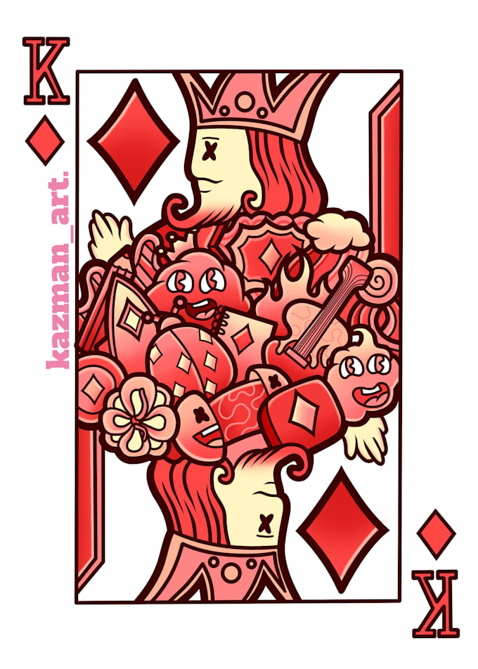 Make custom doodle playing card in my style by Kazman_art | Fiverr