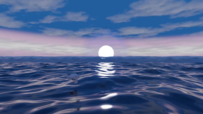 Create an ocean waves animation with custom sky and floating objects by ...