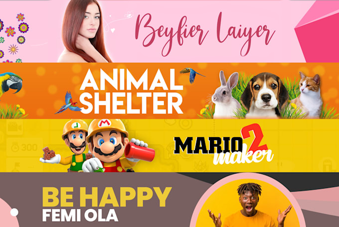 Design a stunningly unique youtube banner and logo by Kan_designs | Fiverr