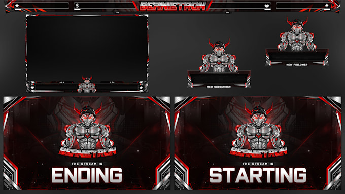 Create custom animated full stream package, screens, twitch overlay ...