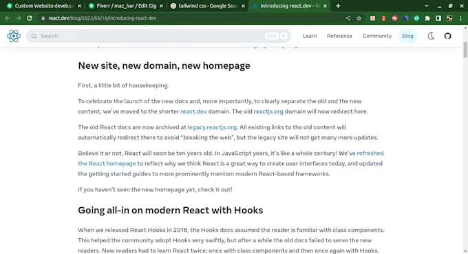 Be your front end web developer with react js by Maz_har | Fiverr
