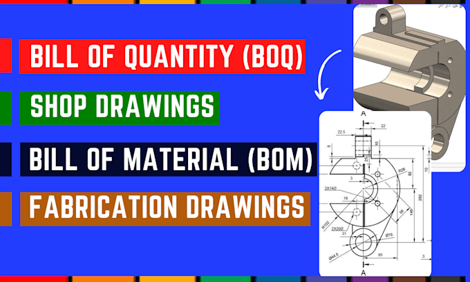 Create boq and shop drawings for fabrication of structures and sheet ...