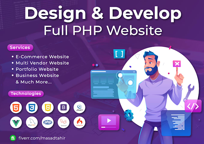Design and develop complete php website by Masadtahir | Fiverr