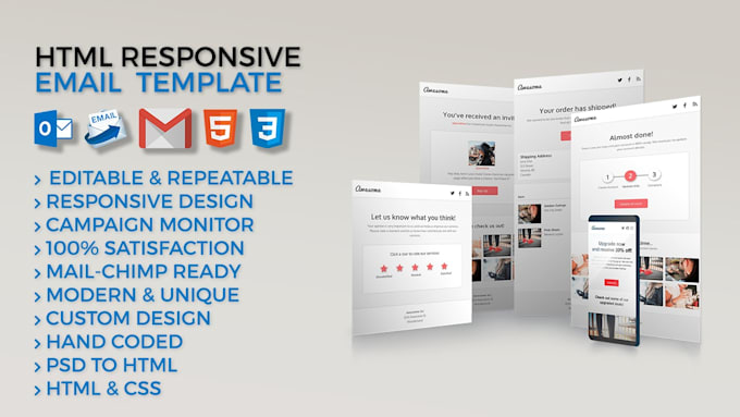 Design a responsive html email template or newsletter by Web_wild | Fiverr