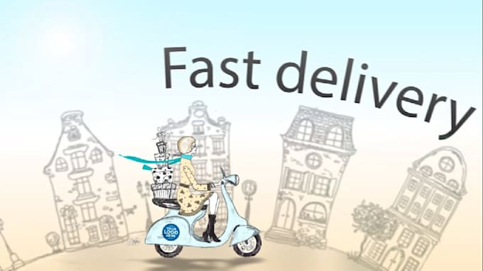 Add logo and text in animated faster delivery promo by Samsu11 | Fiverr