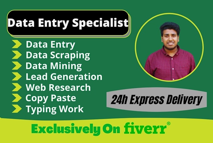 Do excel data entry, copy paste, typing, lead generation by Devoted_anik | Fiverr
