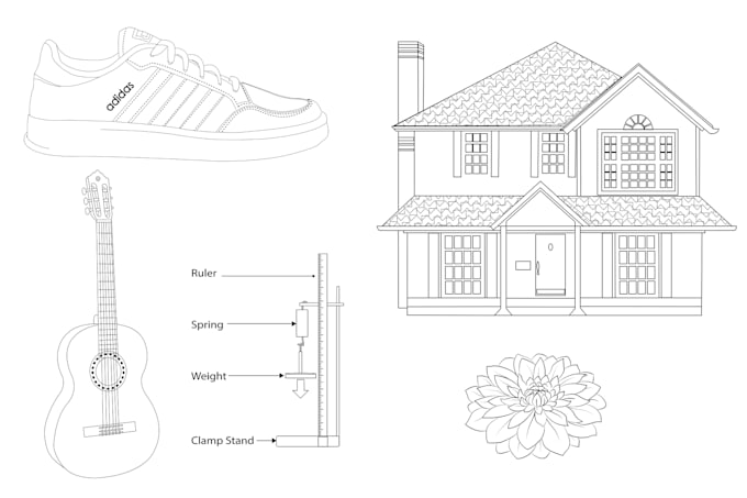 Draw a minimal vector line art illustration of any object by Roshikamel ...