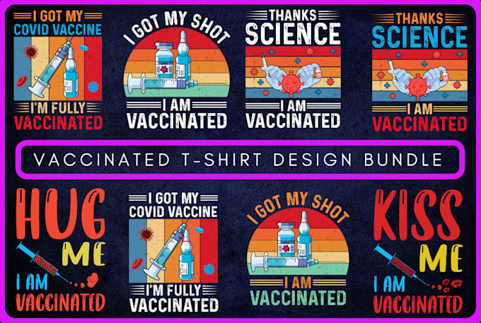 Create vaccination tshirt designs with svg, ai, png, eps, dxf format by ...