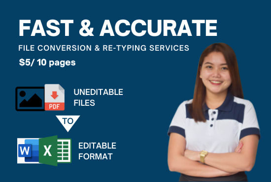 Convert uneditable files to editable ones by Jemariegambe | Fiverr