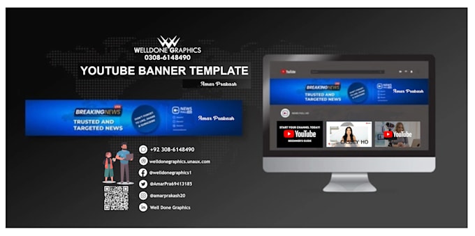 Design creative channel art youtube banner by Welldonegrpx7 | Fiverr