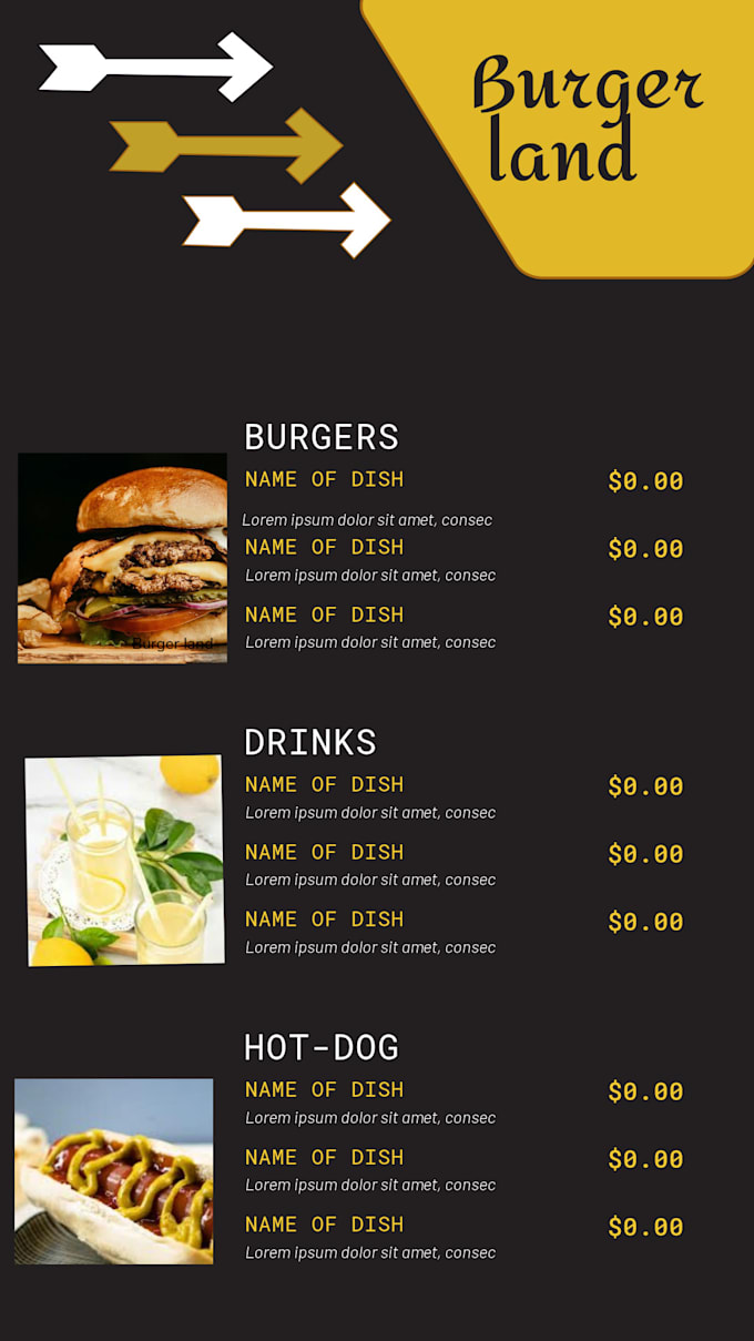 Design a creative menu food in multiple languages by Imaniita04 | Fiverr