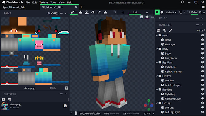 Create a custom high quality minecraft skin for you by Ryan_bhugmonia ...