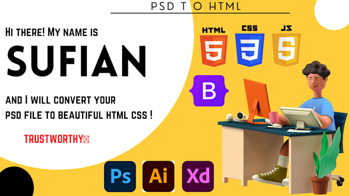 Convert your psd to responsive html css by Sufian_tonmoy | Fiverr