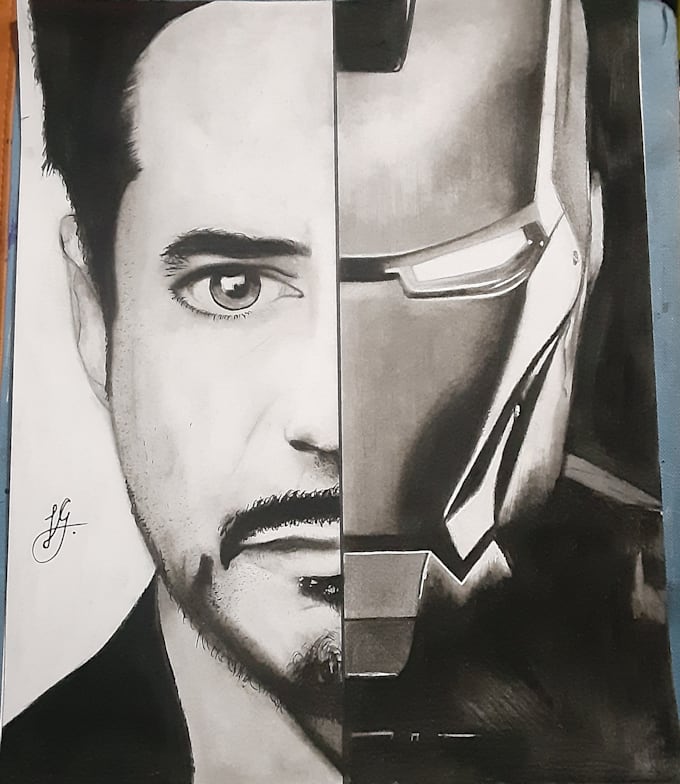 Draw a celebrity portrait with charcoal by Artistliz | Fiverr