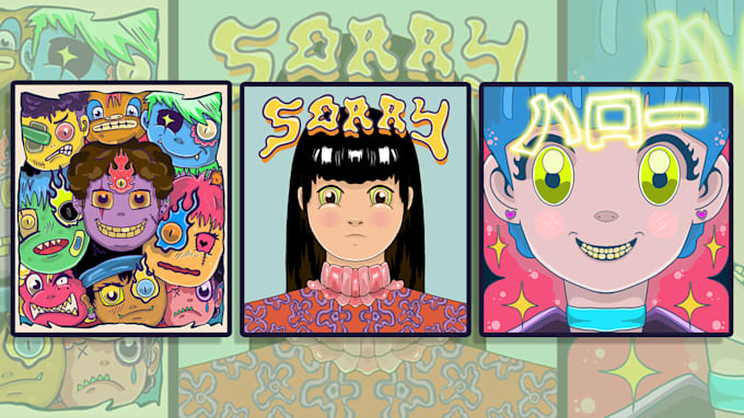 Create cartoon anime emo rap hiphop album cover by Indraprastika | Fiverr