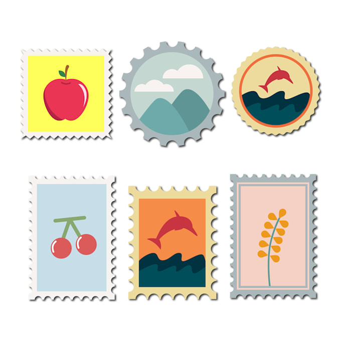 Design simple postage stamp by Donuttya | Fiverr
