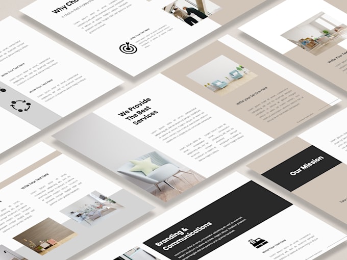 Design minimal and clean powerpoint template by Guluntie | Fiverr