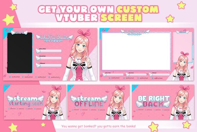 Create cute banner or animated screens for your vtuber twitch chanel by ...
