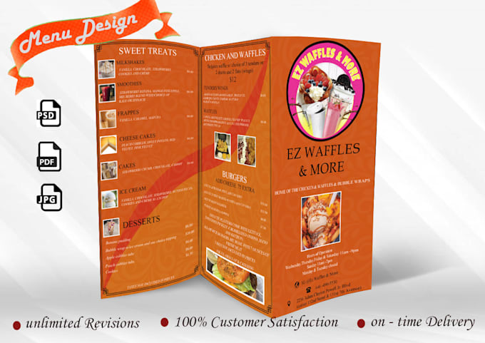 Design eye catching restaurant menu, food menu design by Srichathu | Fiverr