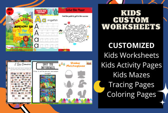 Design custom kids worksheets for kindergarten and preschool by ...