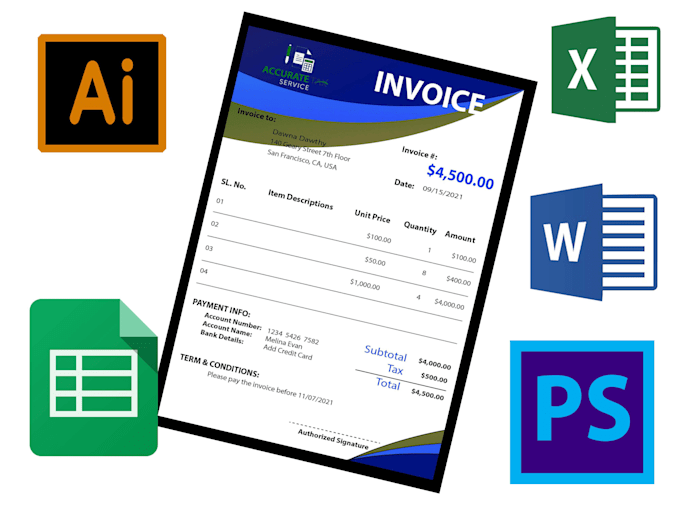 Design invoice, delivery note, challan, price list, receipt by ...