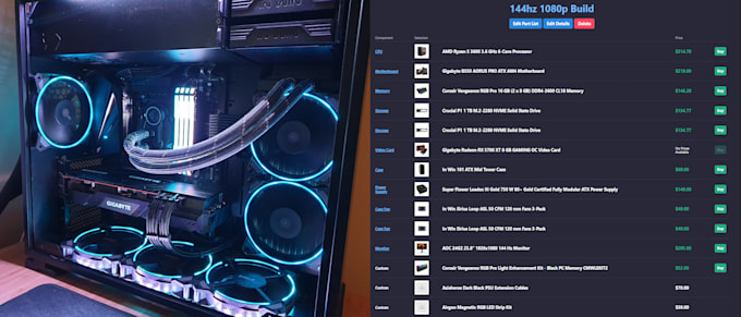 Create a personalised pc part list by Ethansd | Fiverr