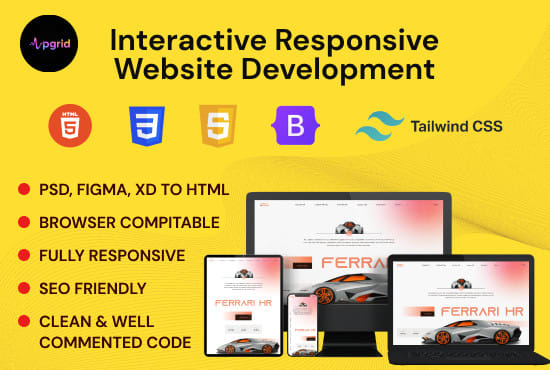 Responsive Website Design Htmlcssjavascriptbootstrap And Tailwind By 3075