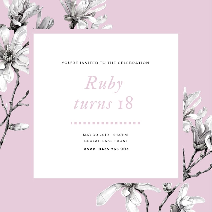 Design you beautiful party invitations by Rubymanu | Fiverr