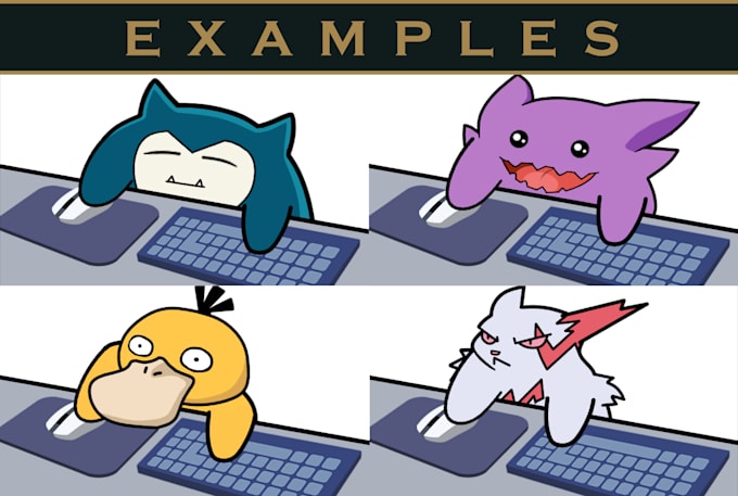 Create a cute animated bongo cat pokemon mascot for stream by ...