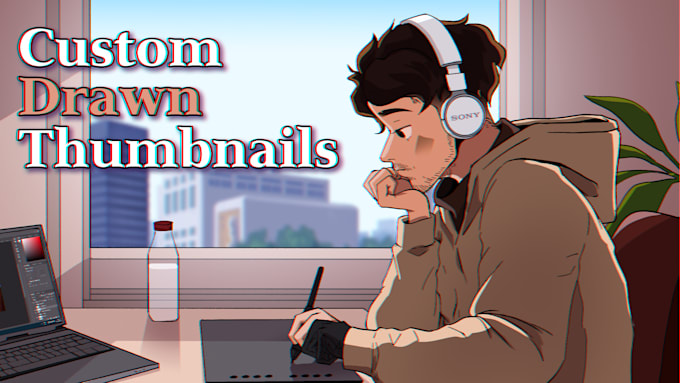 Design custom drawn, illustrated youtube thumbnails by Olicien | Fiverr