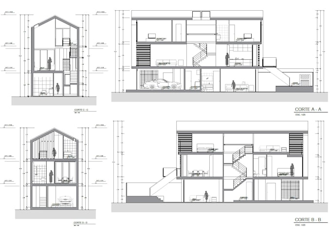 Draw 2d architectural sections in autocad by Guadaluperv | Fiverr
