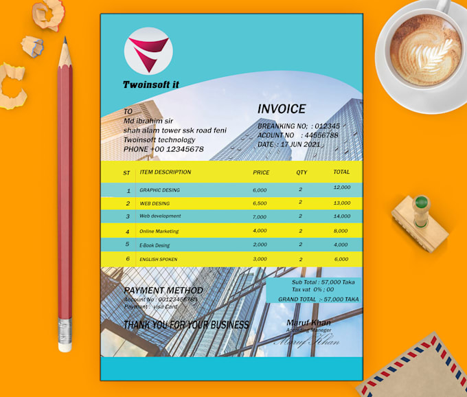 Professional invoices and cv resume design by Mrmarufkhan07 | Fiverr