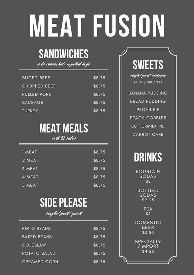 Create beautiful menu design by Famiakhan986 | Fiverr