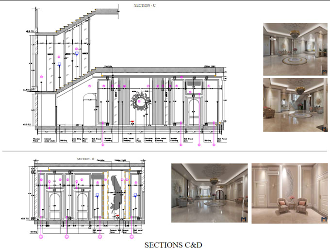 Do interior design shop drawings by Nourantali | Fiverr