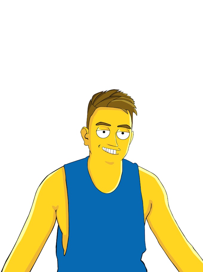 Draw you simpsons yellow cartoon character by Ingkong | Fiverr
