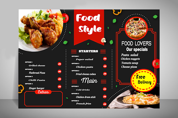 Design eye catchy menu cards by Bz_mars77 | Fiverr