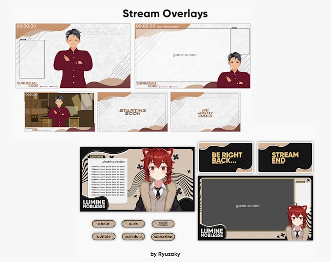 Make a simple and unique anime or vtuber stream overlays by ...