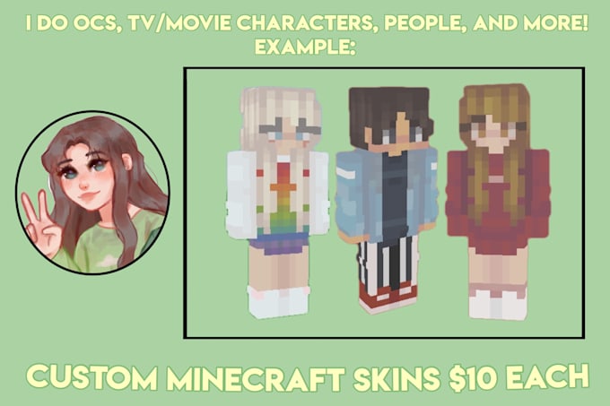 Create a custom minecraft skin by Tarasloan | Fiverr