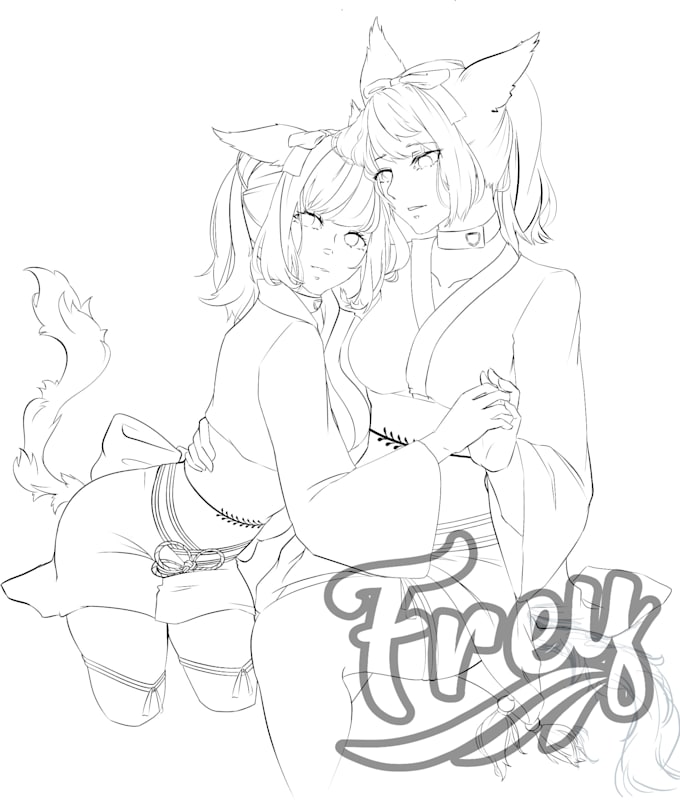Do a line art of your character by Freysession | Fiverr